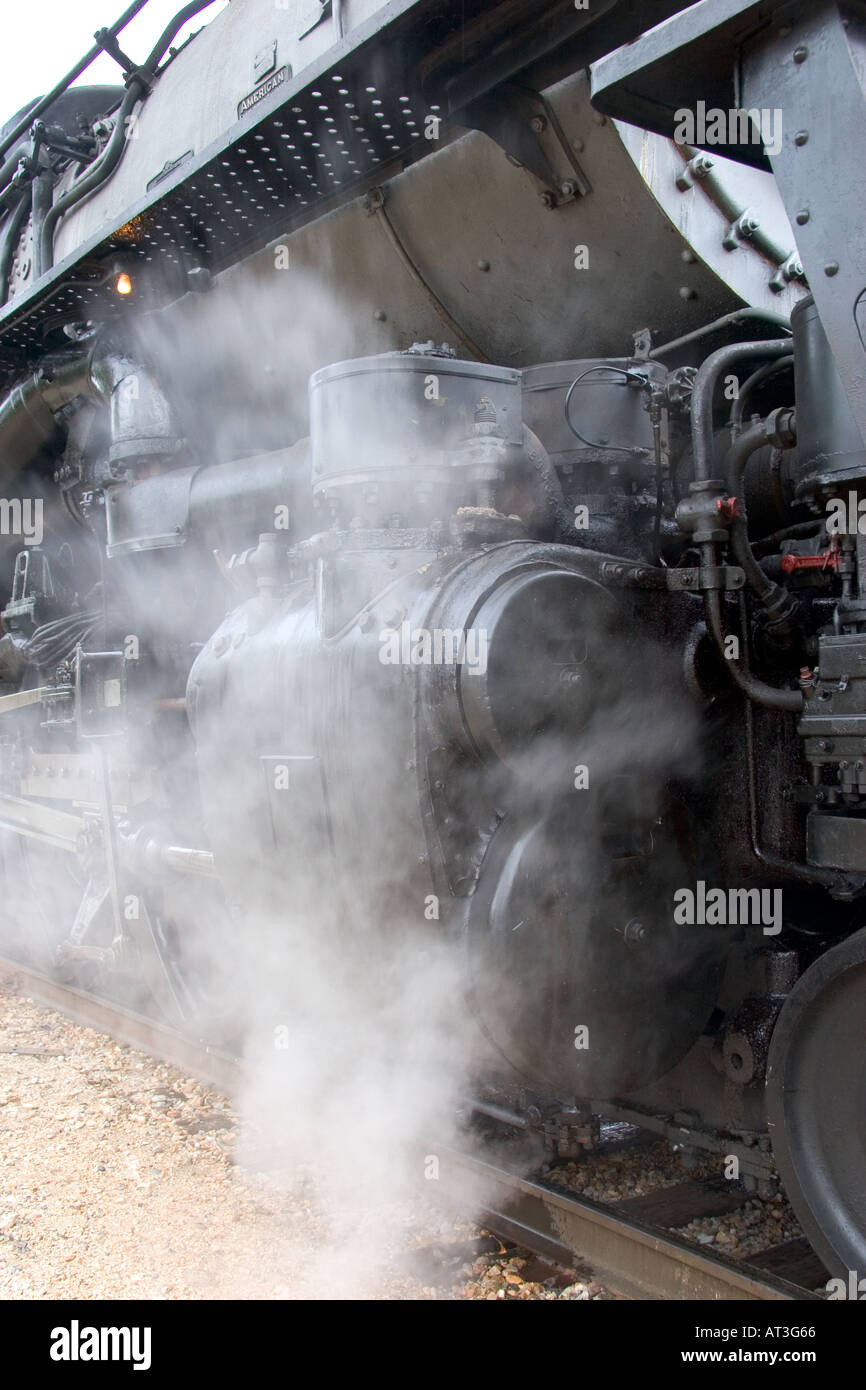 Close view of historic Challenger locomotive steam engine Stock Photo ...
