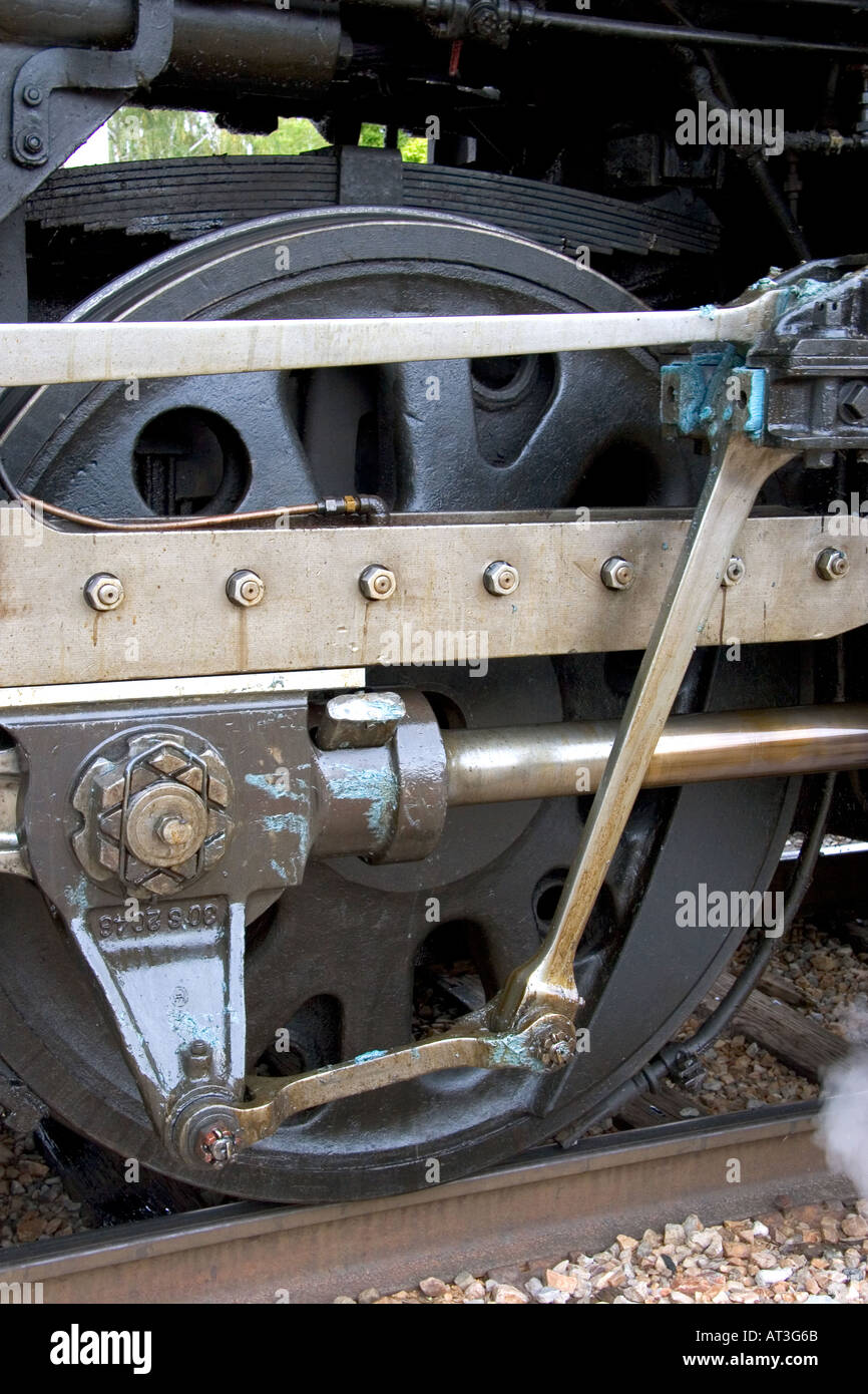 Close up detail view of steam locomotive drive wheel Stock Photo - Alamy