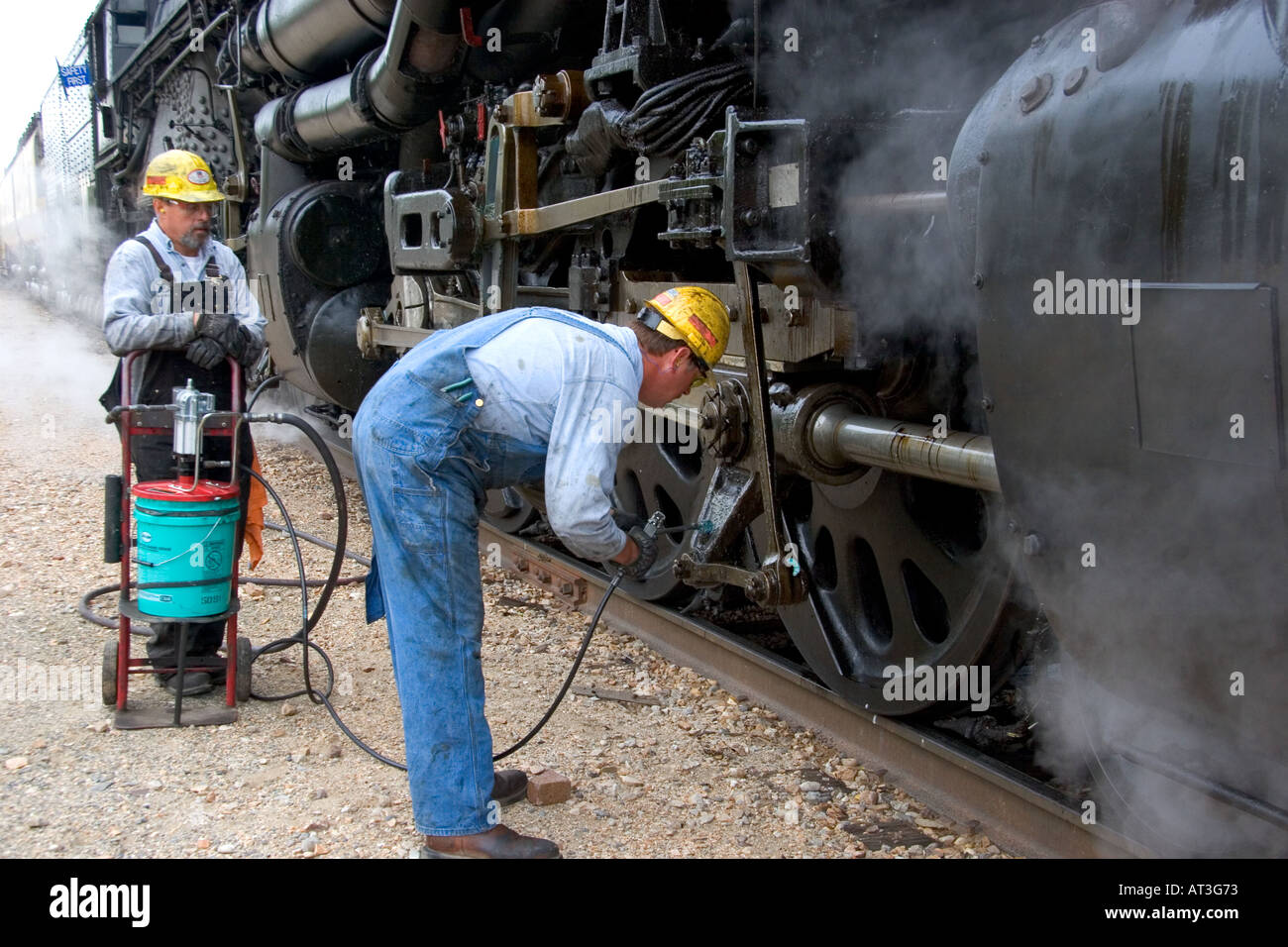 Close view of historic Challenger locomotive steam engine Stock Photo ...
