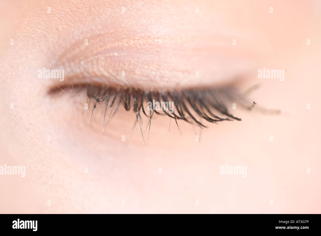 Woman's eye, closed Stock Photo - Alamy