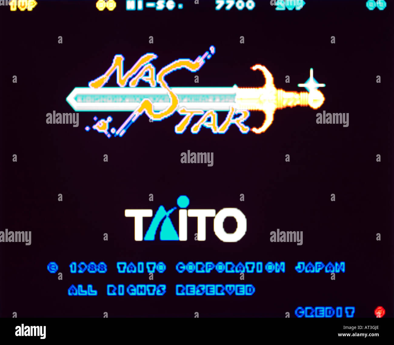 Nastar Taito Corp 1988 vintage arcade videogame screenshot - Editorial ...