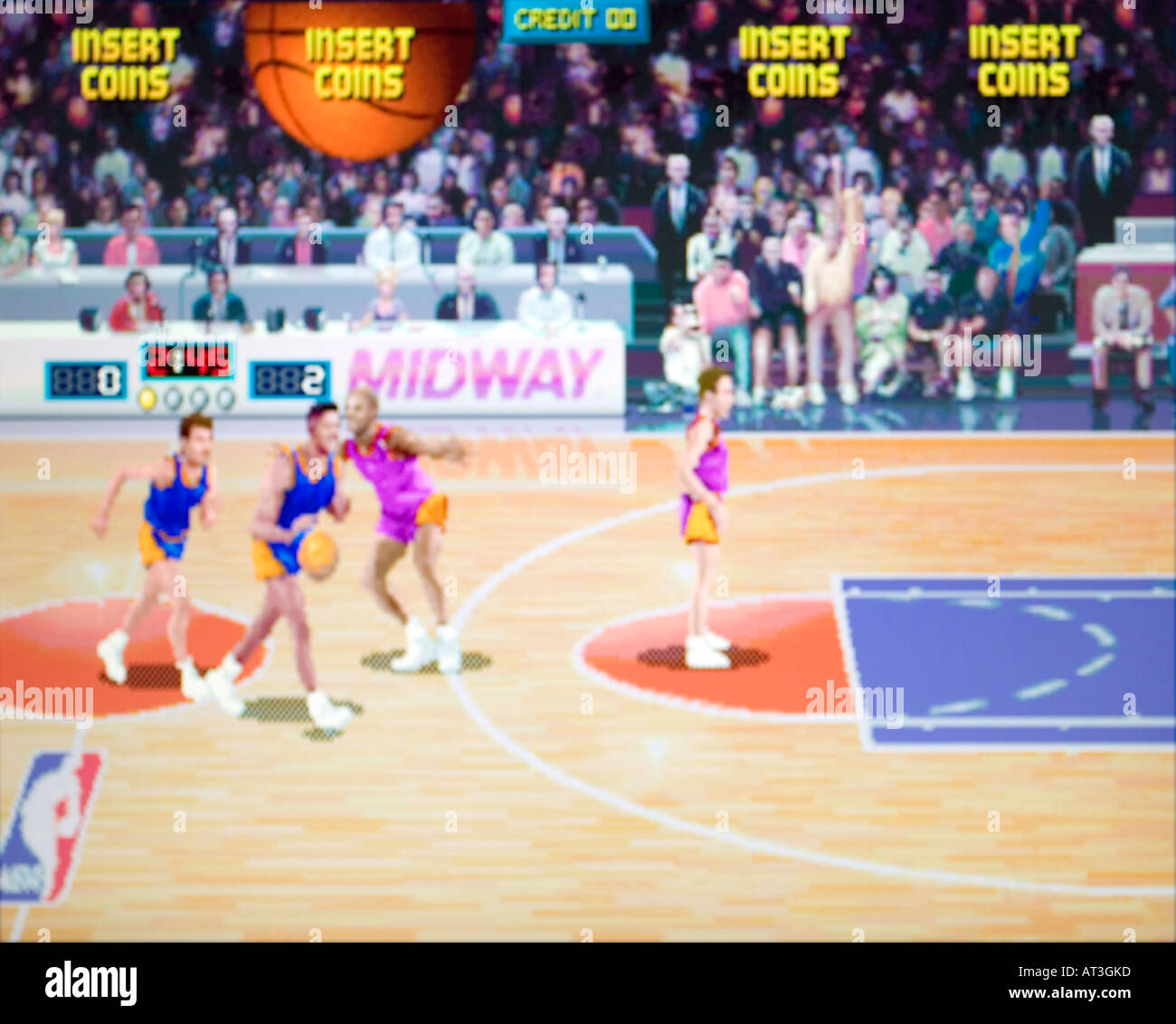 NBA Jam Midway 1993 vintage arcade videogame screenshot - Editorial Use ...