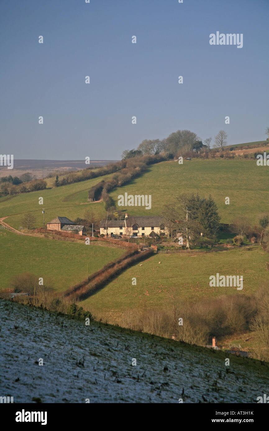Hillside farmhouse near Wheddon Cross, Exmoor National Park Somerset UK ...