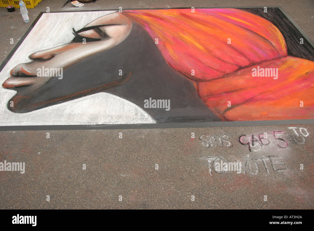 Chalk Artist pavement Art Sydney Chalk The Walk Australia Artist Stock ...