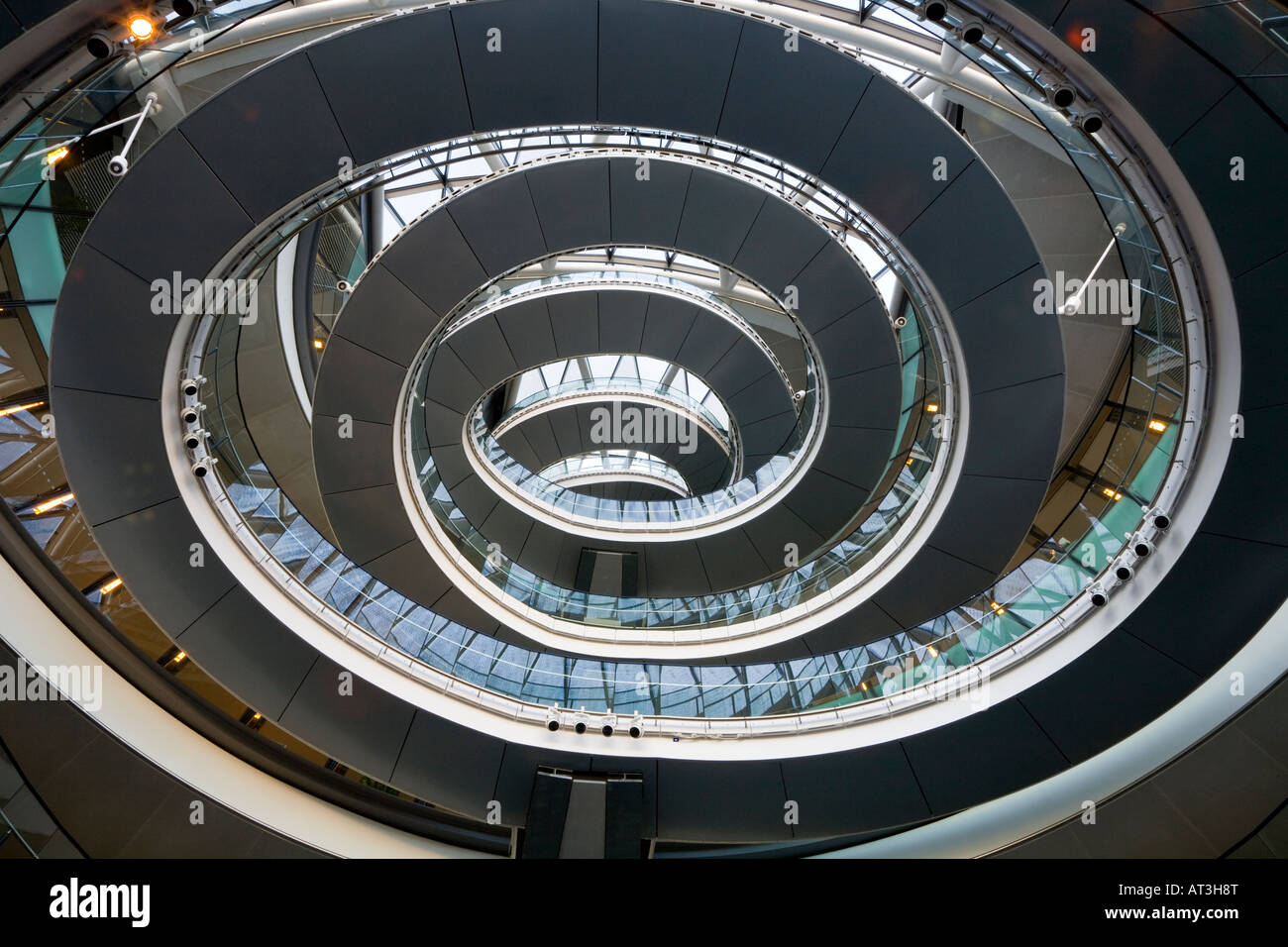 Spiral Stairs in Norman Foster landmark building City Hall London ...