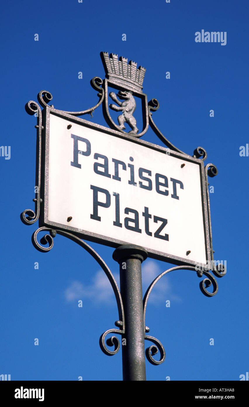 Pariser Platz sign Berlin Germany Stock Photo - Alamy
