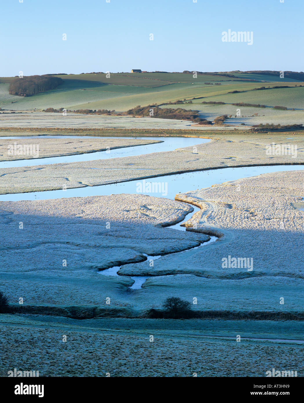 Meander in Cuckmere River near Exceat East Sussex England UK Stock ...