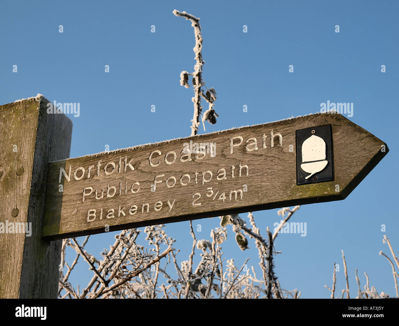 WOODEN FINGER POST SIGN OF THE NORFOLK COAST PATH PUBLIC FOOTPATH ...
