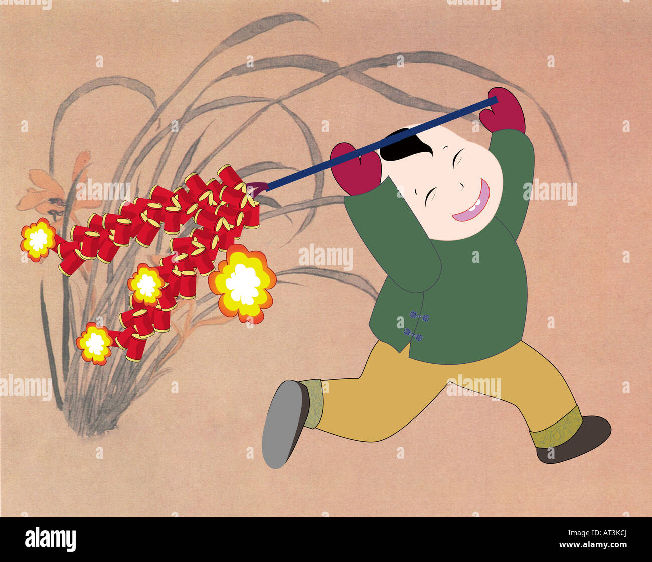 Kids setting fireworks Stock Photo - Alamy