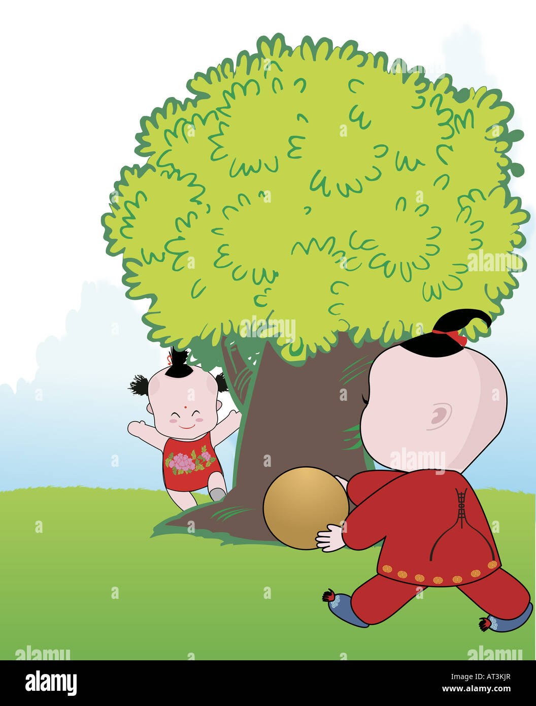 Kids celebrating Spring Festival Stock Photo - Alamy