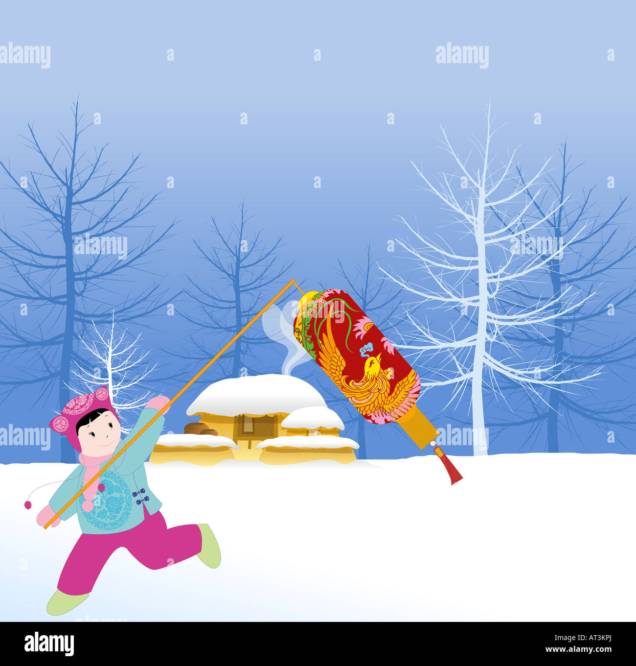 Kids celebrating Spring Festival Stock Photo - Alamy