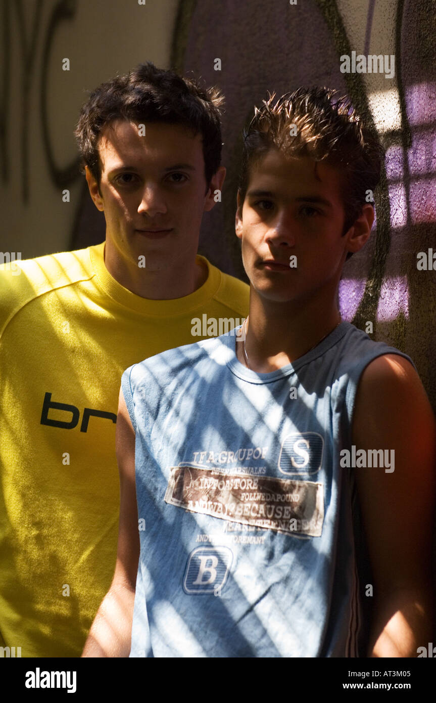 Teenage boys in shadows Stock Photo - Alamy