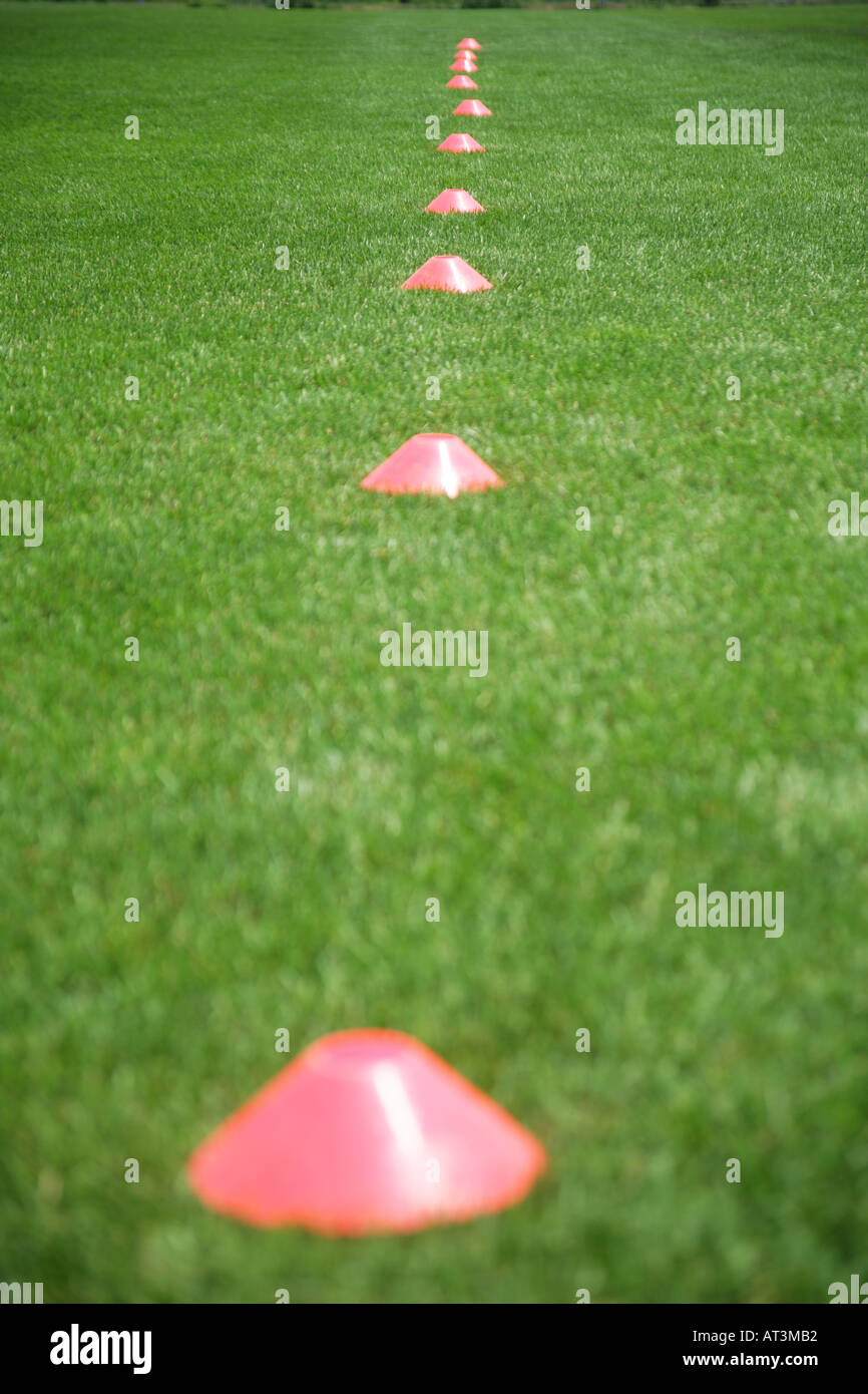 Cones laid out for practice Stock Photo - Alamy