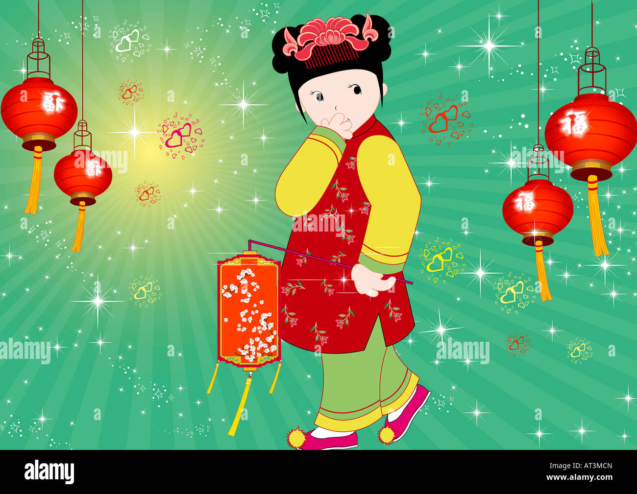 Kids celebrating Spring Festival Stock Photo - Alamy