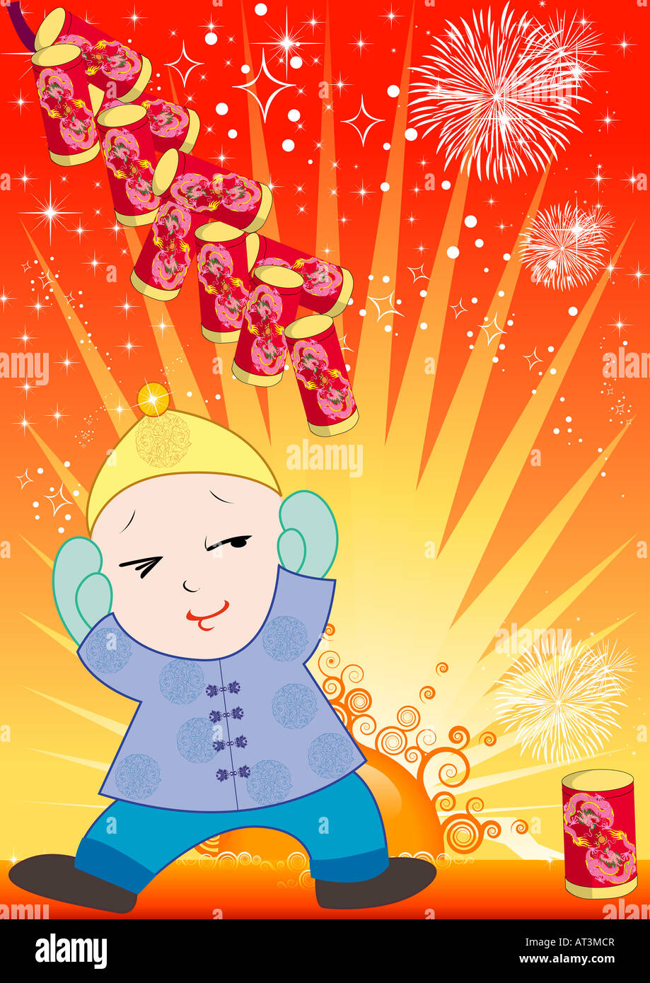 Kids celebrating Spring Festival Stock Photo - Alamy