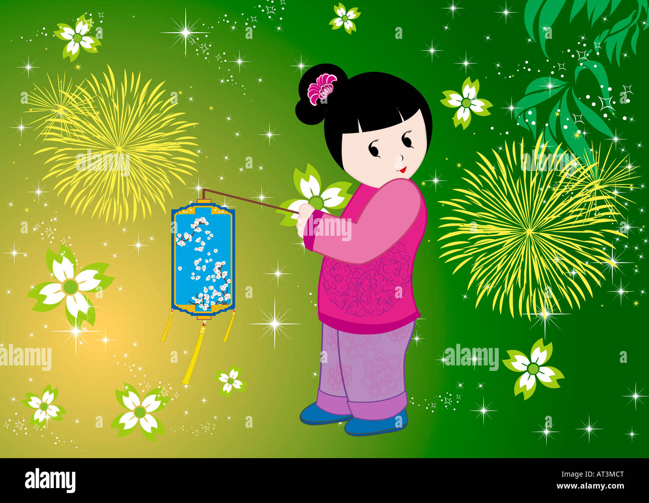 Kids celebrating Spring Festival Stock Photo - Alamy