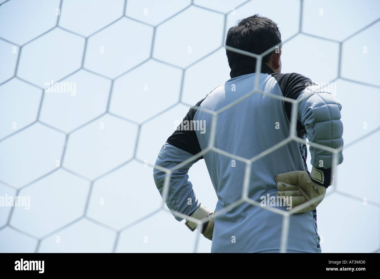 Back of goalkeeper through net Stock Photo - Alamy
