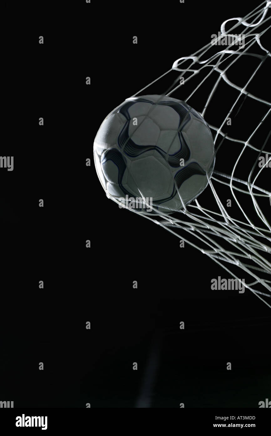 Football hitting back goal hi-res stock photography and images - Alamy