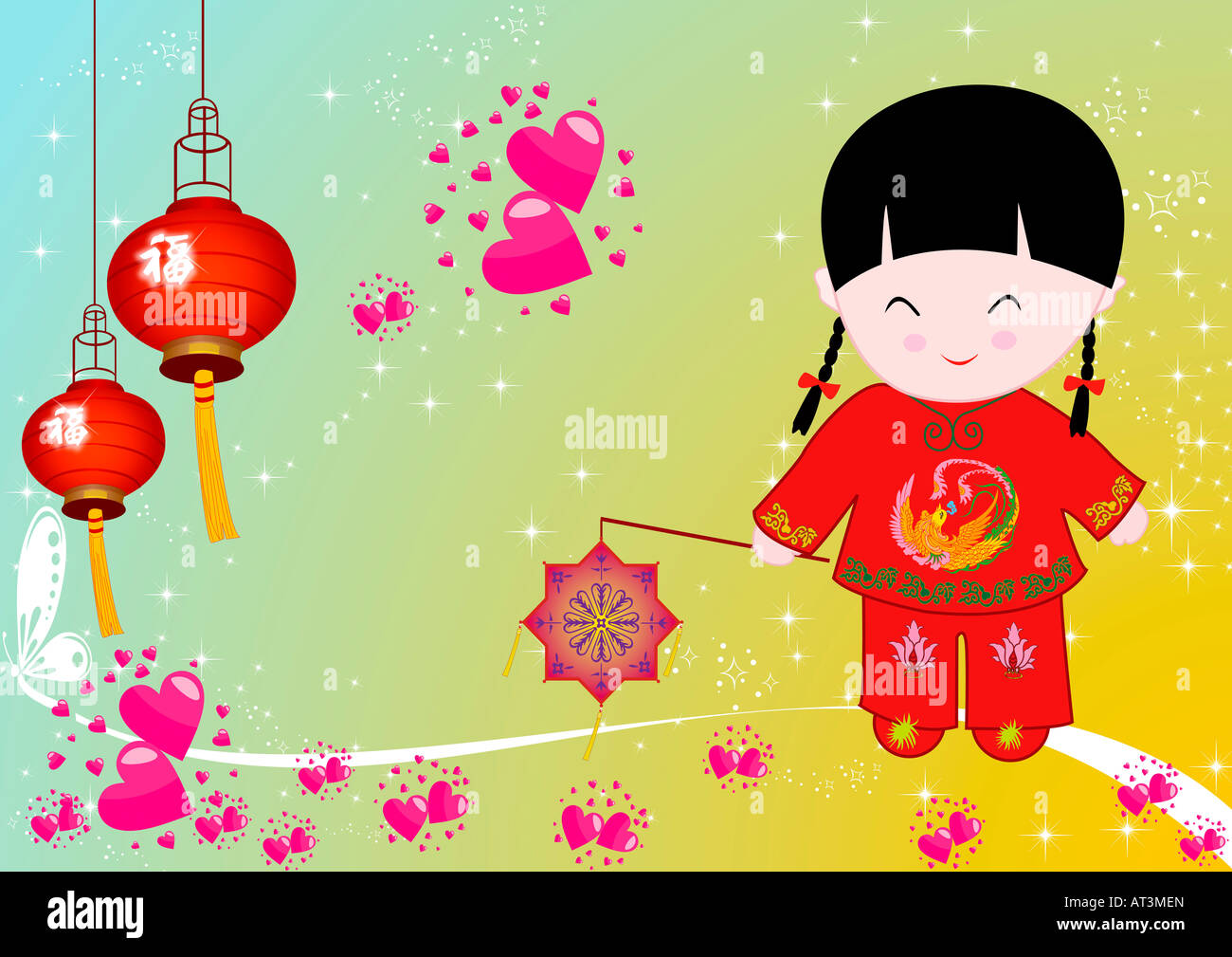 Kids celebrating Spring Festival Stock Photo - Alamy