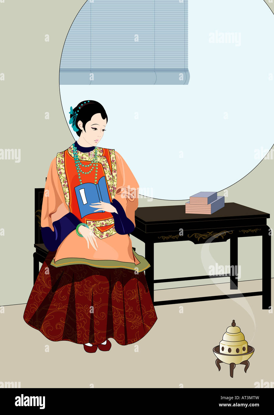 Ancient chinese reading painting hi-res stock photography and images ...