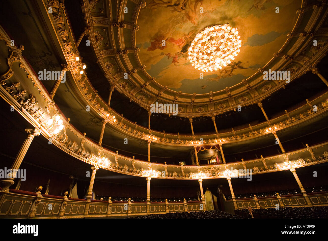 Costa Rica San Jose Teatro Nacional Auditorium and rotunda ceiling Stock Photo - Alamy