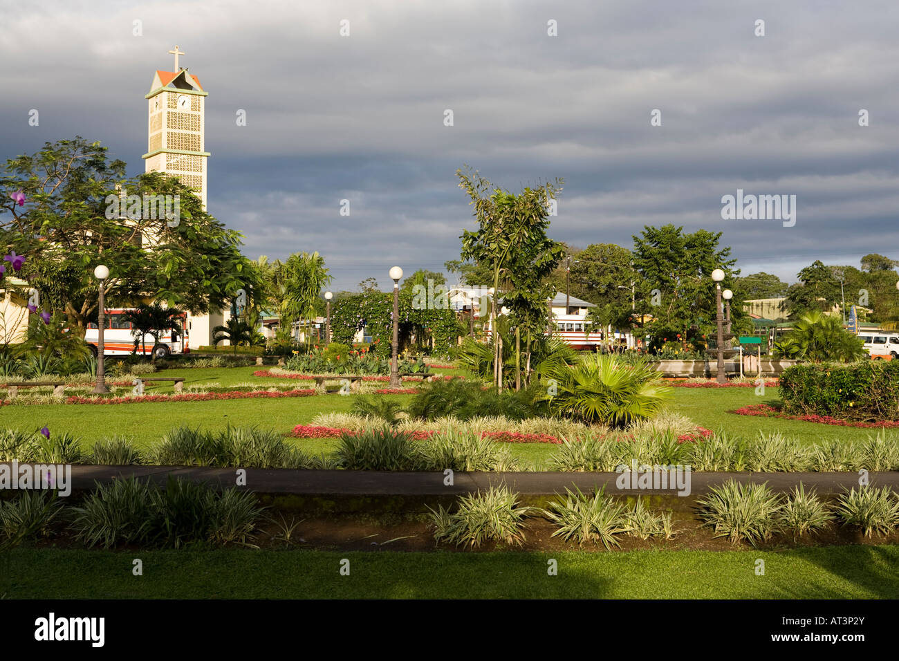 Costa Rica La Fortuna Parque Central Stock Photo - Alamy