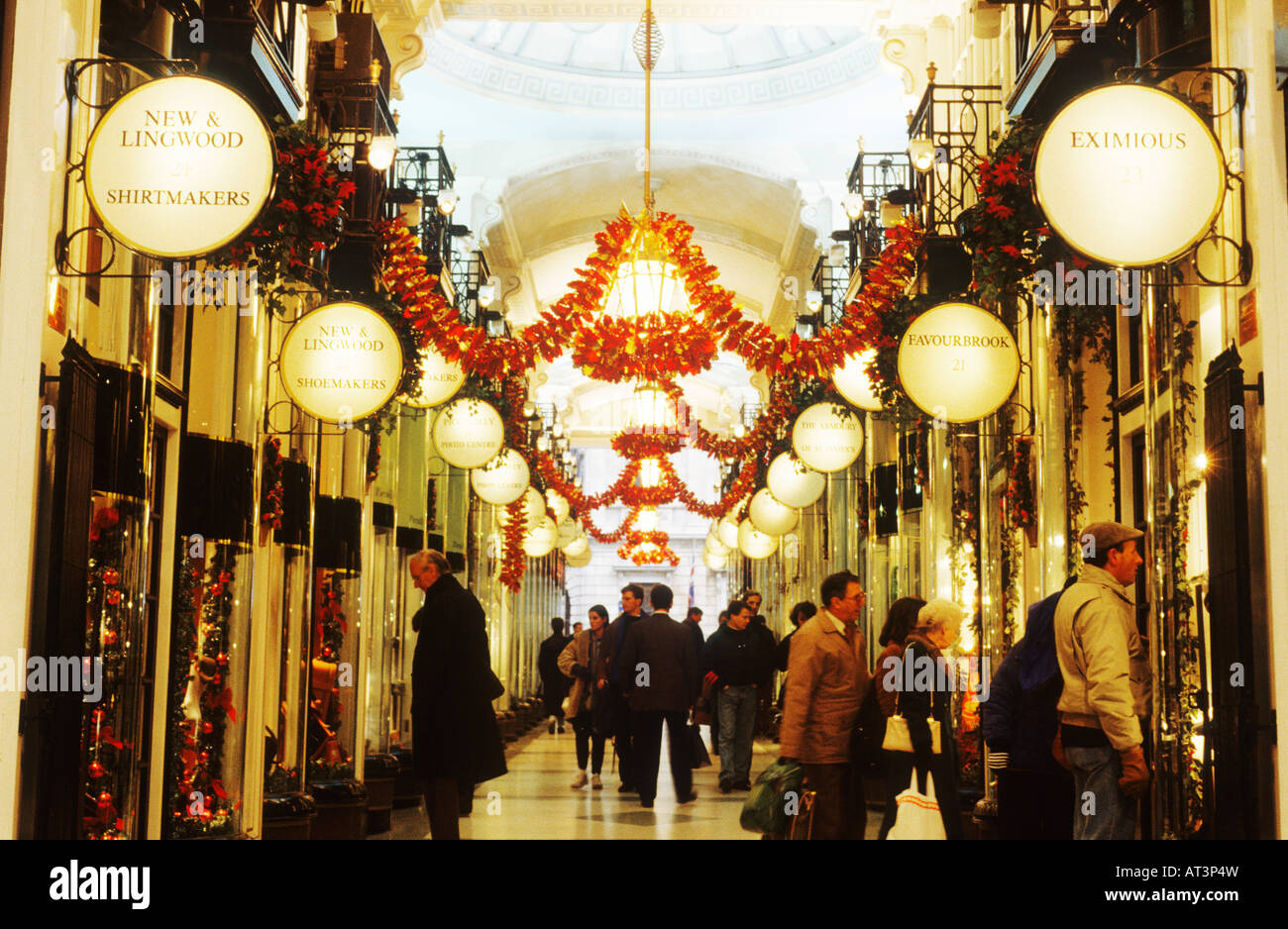 Princes Arcade Piccadilly London England UK christmas lights ...
