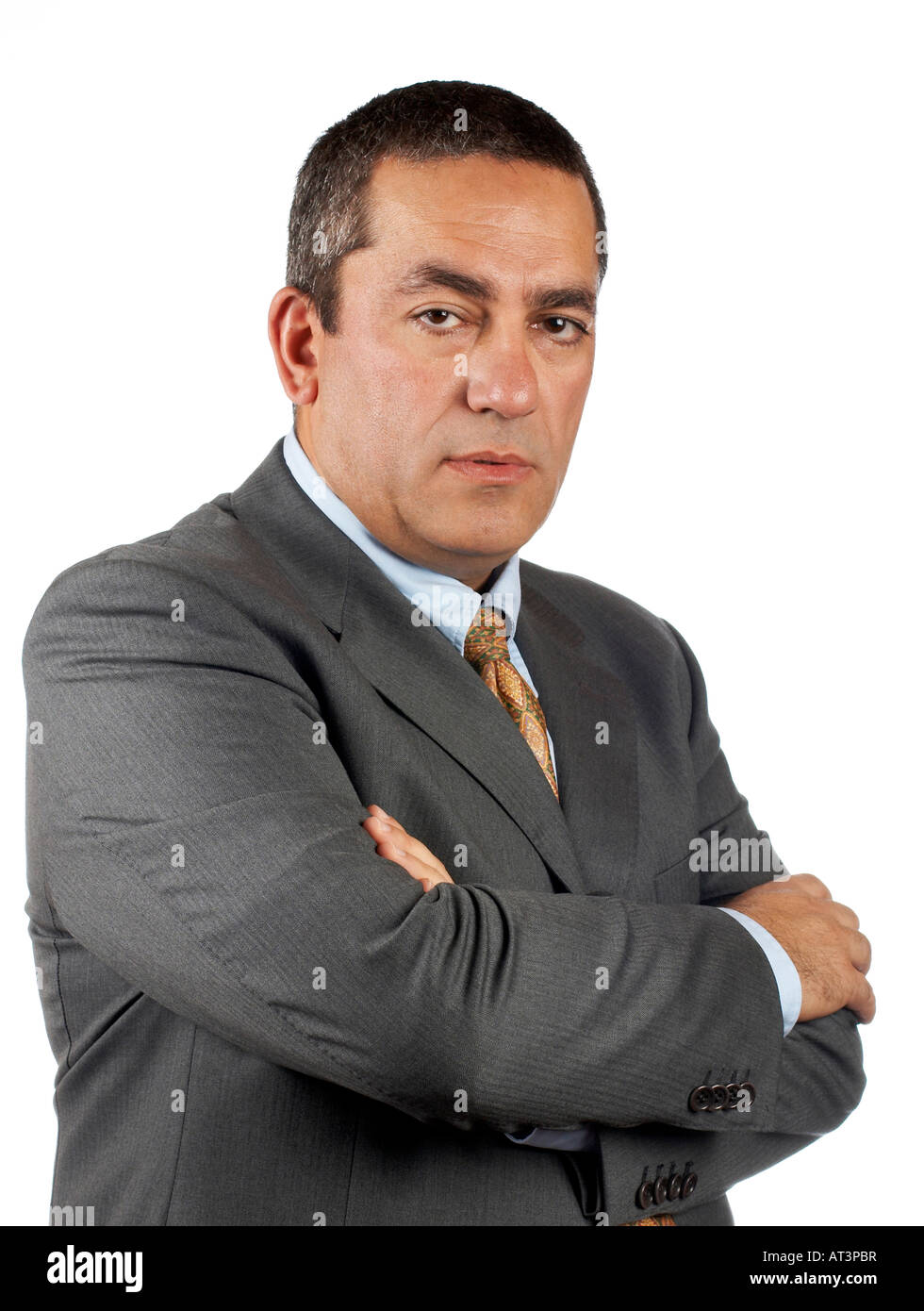 Serious CEO standing over a white background Stock Photo - Alamy