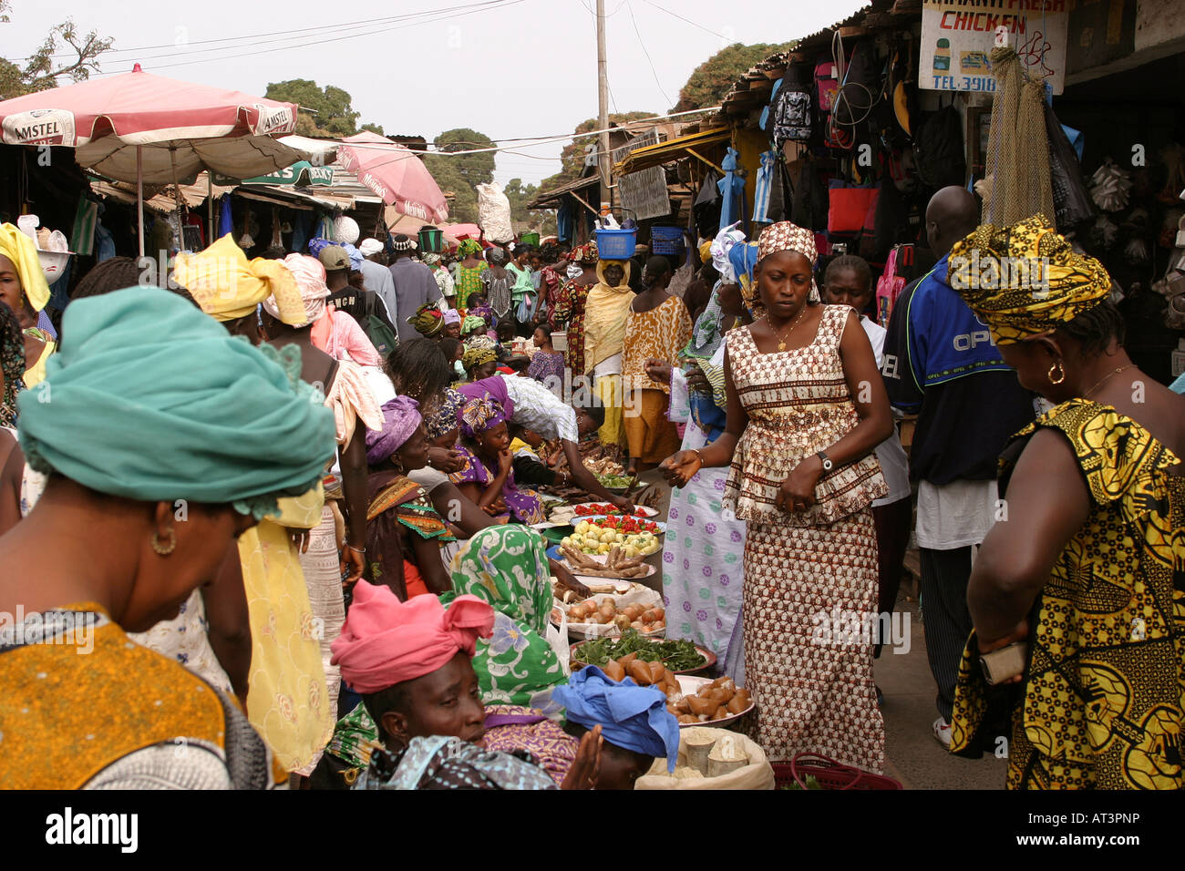 The Gambia Serekunda market women shopping for vegetables Stock Photo ...