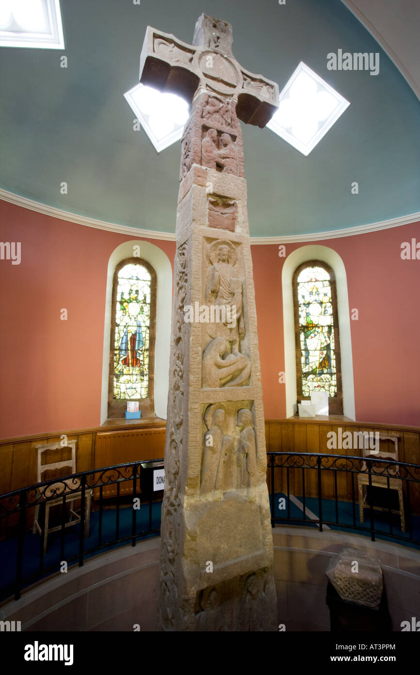 Ruthwell Cross near Annan is a 8th centuary Anglo Saxon cross carved in ...