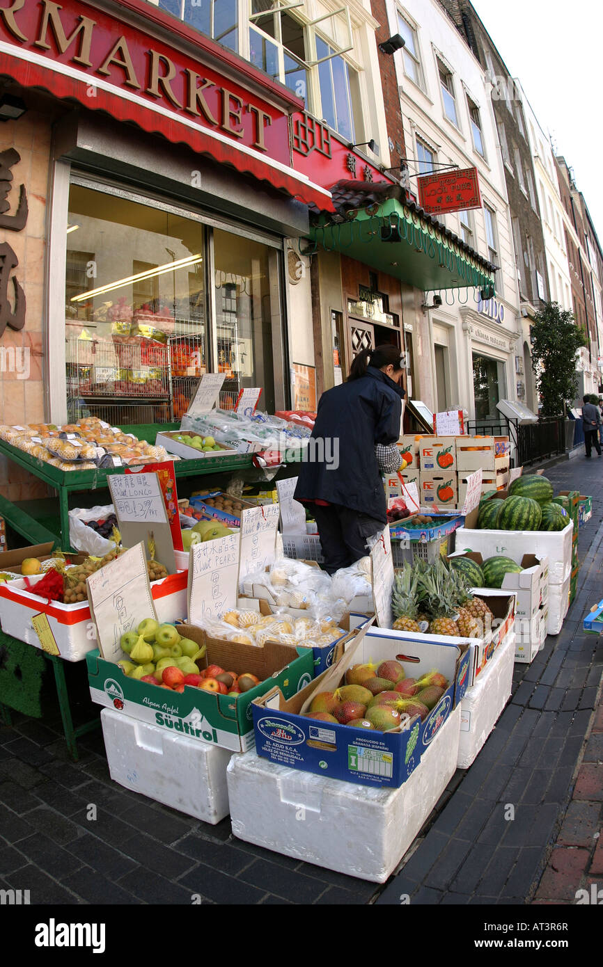 UK London Chinatown Gerrard Street Chinese grocer Stock Photo - Alamy