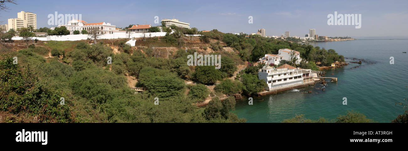 Senegal Dakar Central city skyline from Cap Manuel panoramic Stock ...