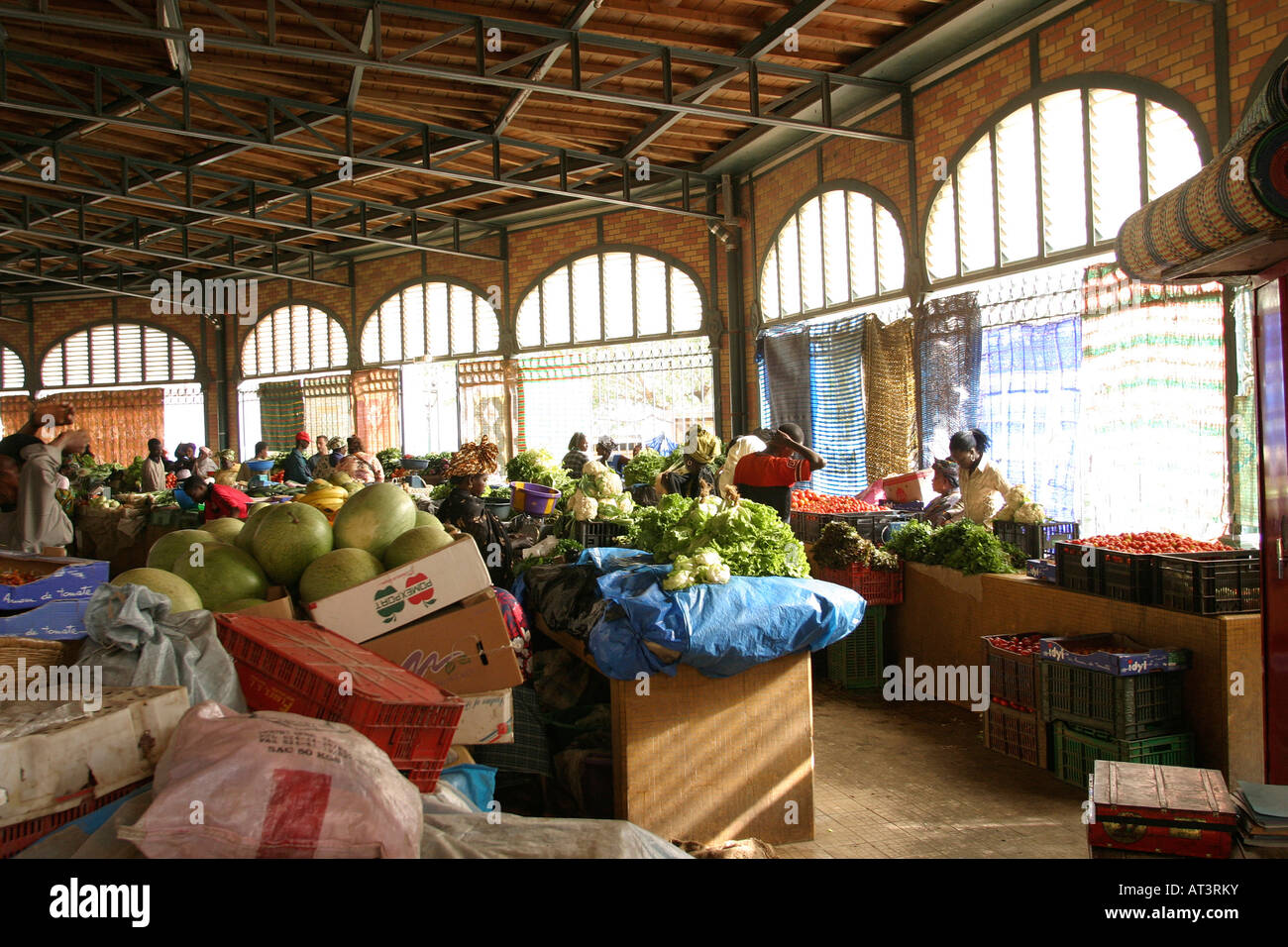 Senegal Dakar Central Marche Kermel Market interior Stock Photo - Alamy
