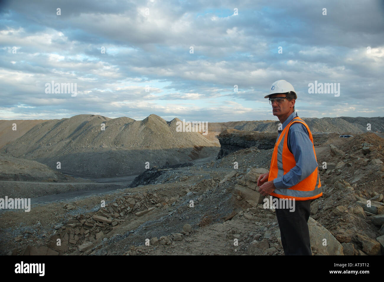 engineer overlooking coal mine Queensland Australia Stock Photo - Alamy