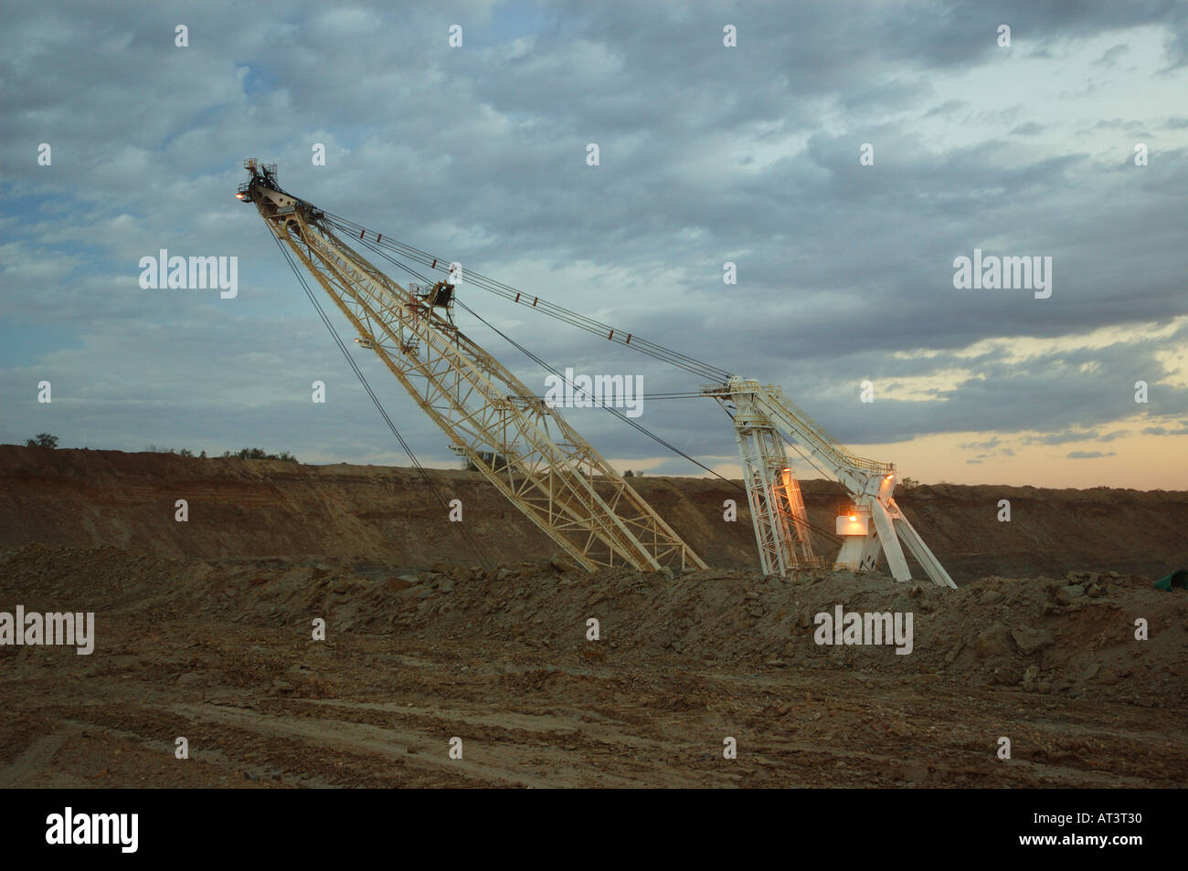 Drag line open cut coal mine Central Queensland coal Basin Australia ...