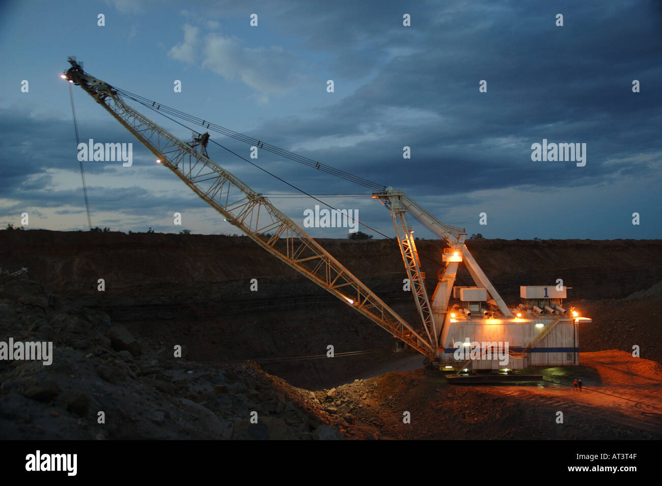 Drag line open cut coal mine Central Queensland coal Basin Australia ...