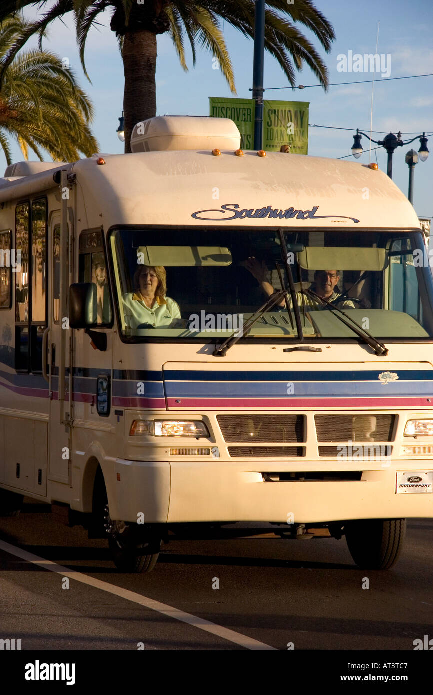 Recreational motorhome vehicle driving in San Francisco, California ...