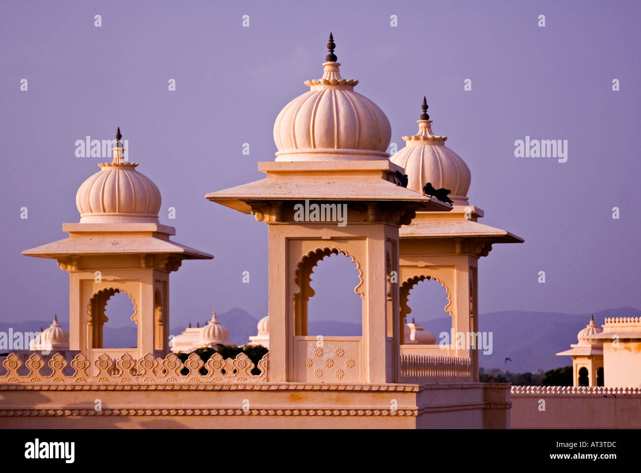 Rooftop Domes of the Trident Hilton Udaipur Rajasthan India Stock Photo ...