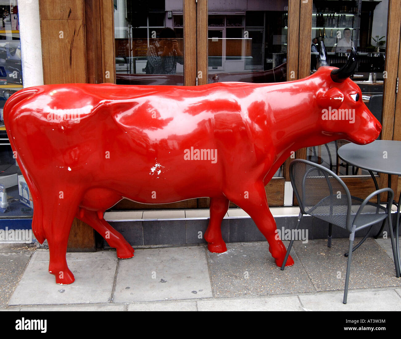 A Red Cow outside a restaurant in Notting Hill London Stock Photo - Alamy