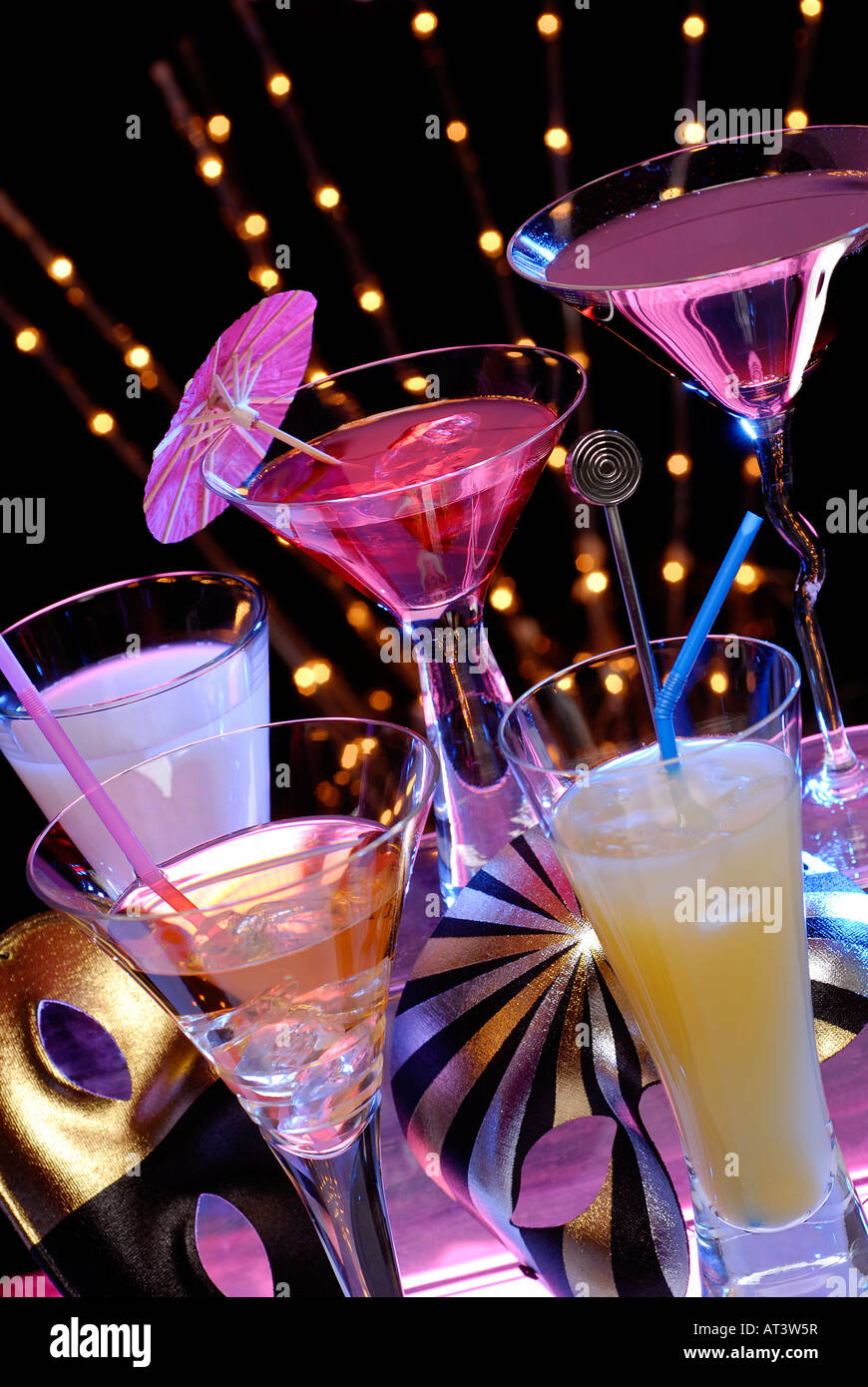 Selection of rum cocktails in a party setting Stock Photo - Alamy