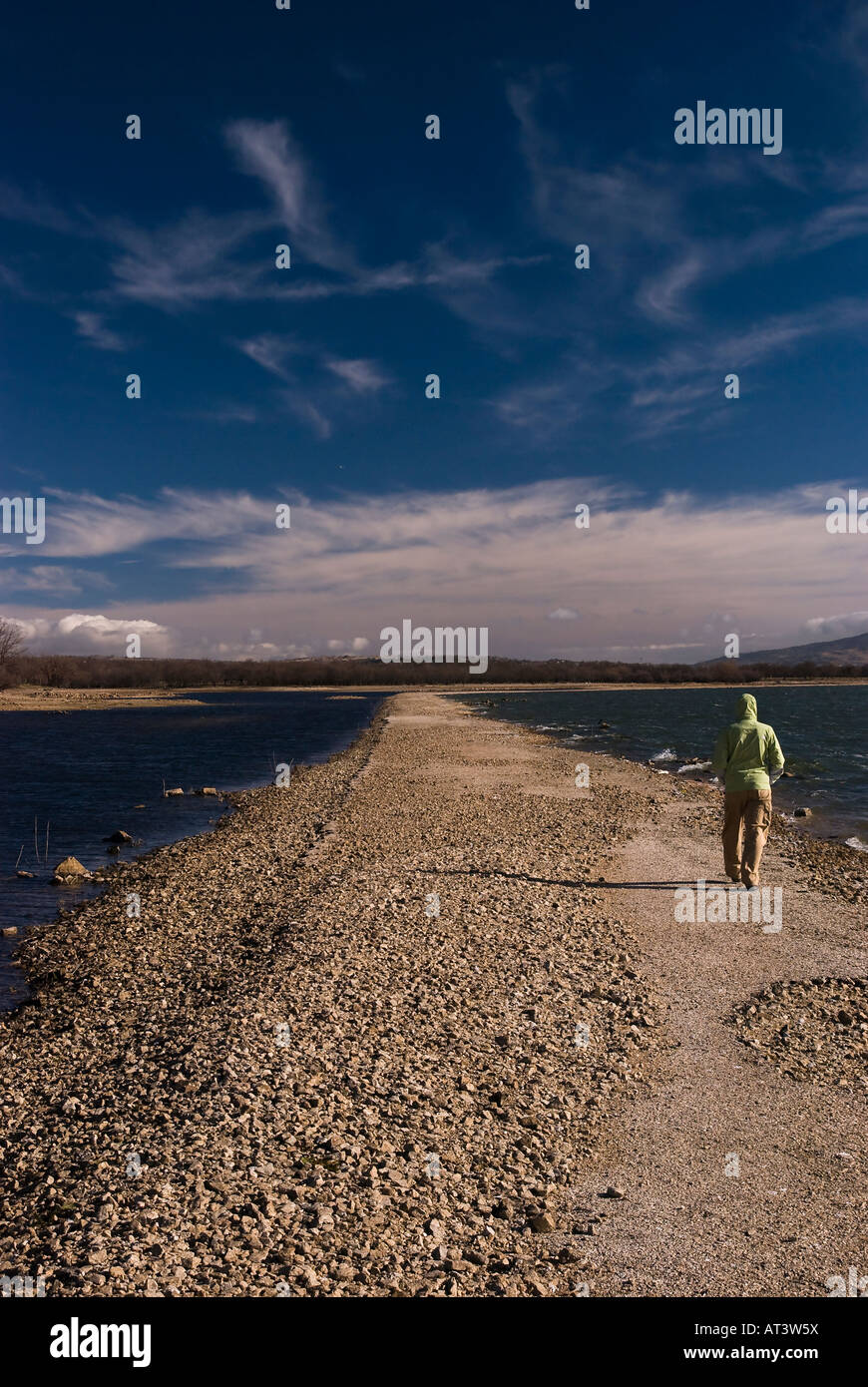 Sand way in the lake Stock Photo - Alamy