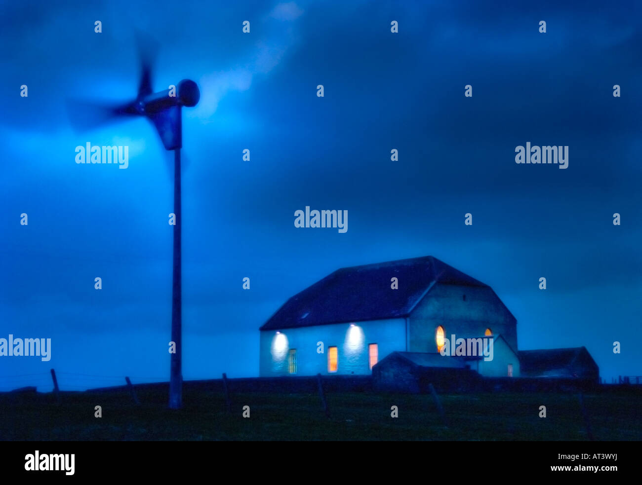 Wind turbine night hi-res stock photography and images - Alamy