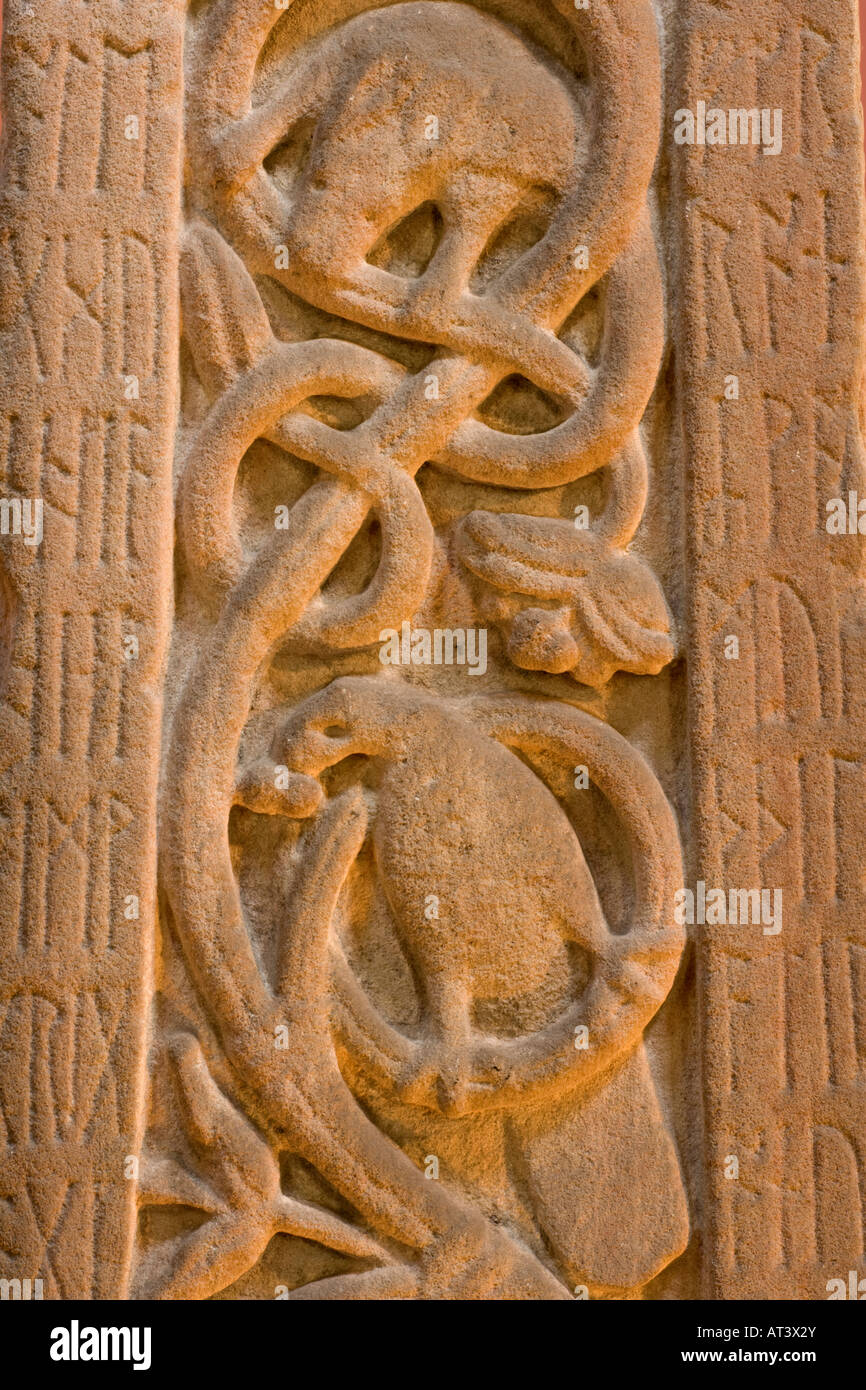 Ruthwell Cross near Annan is a 8th centuary Anglo Saxon cross carved in ...