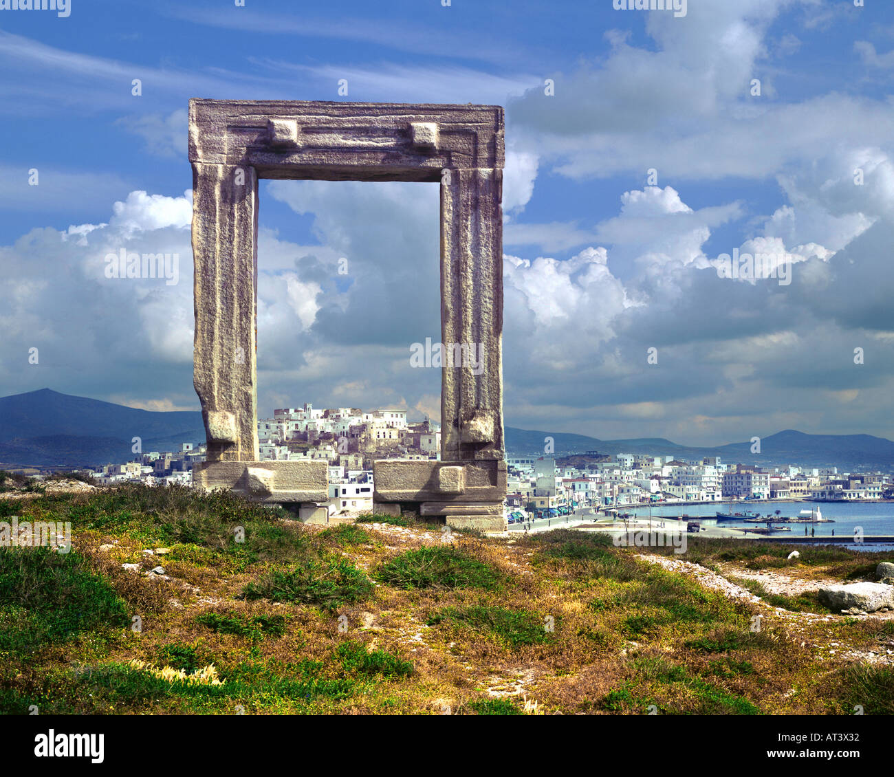 Naxos town portara gate hi-res stock photography and images - Alamy