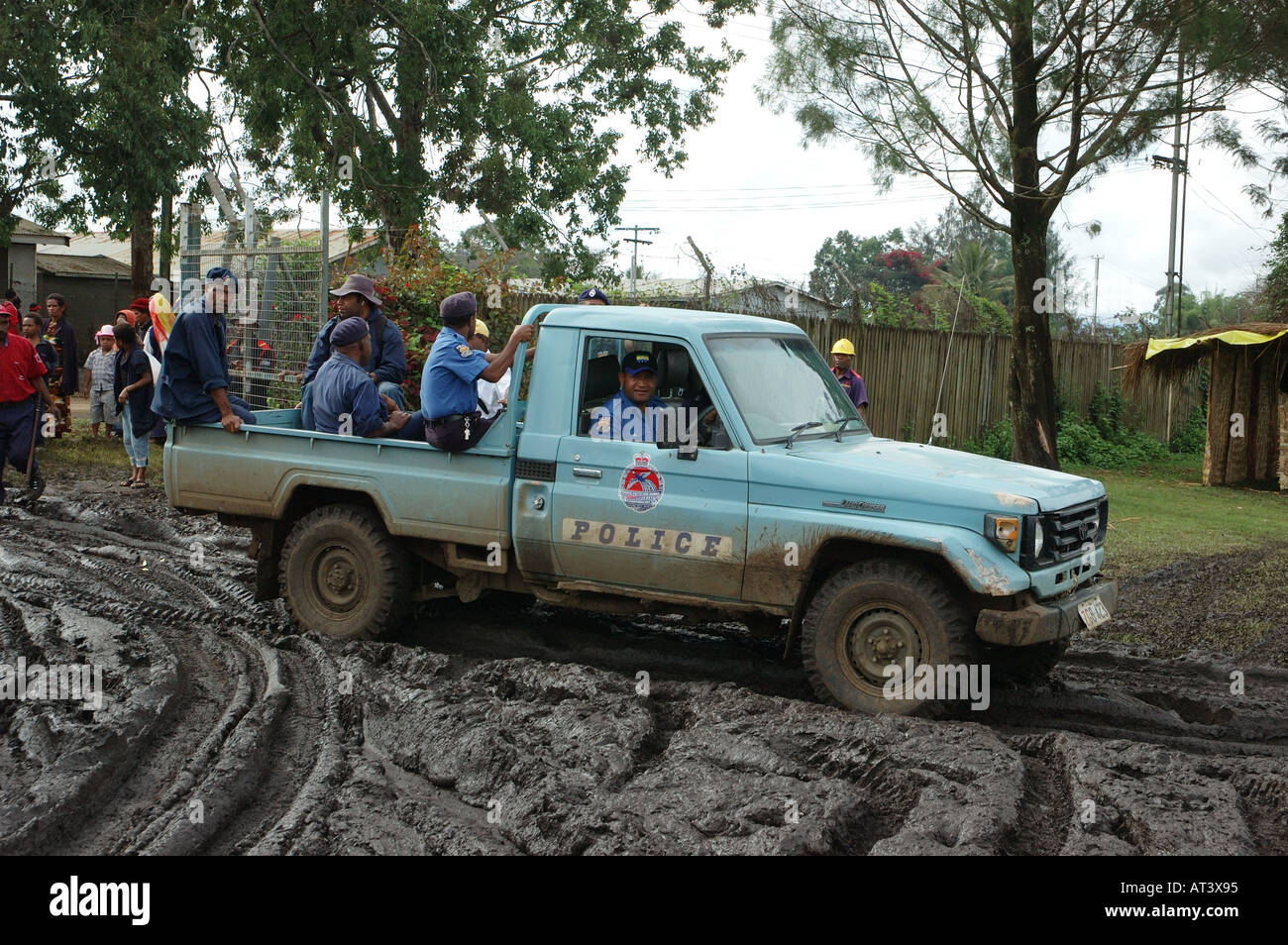 PNG police force arrives at the Goroka show eastern highlands Stock ...