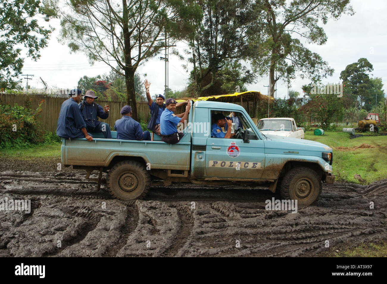 PNG police force arrives at the Goroka show eastern highlands Stock ...