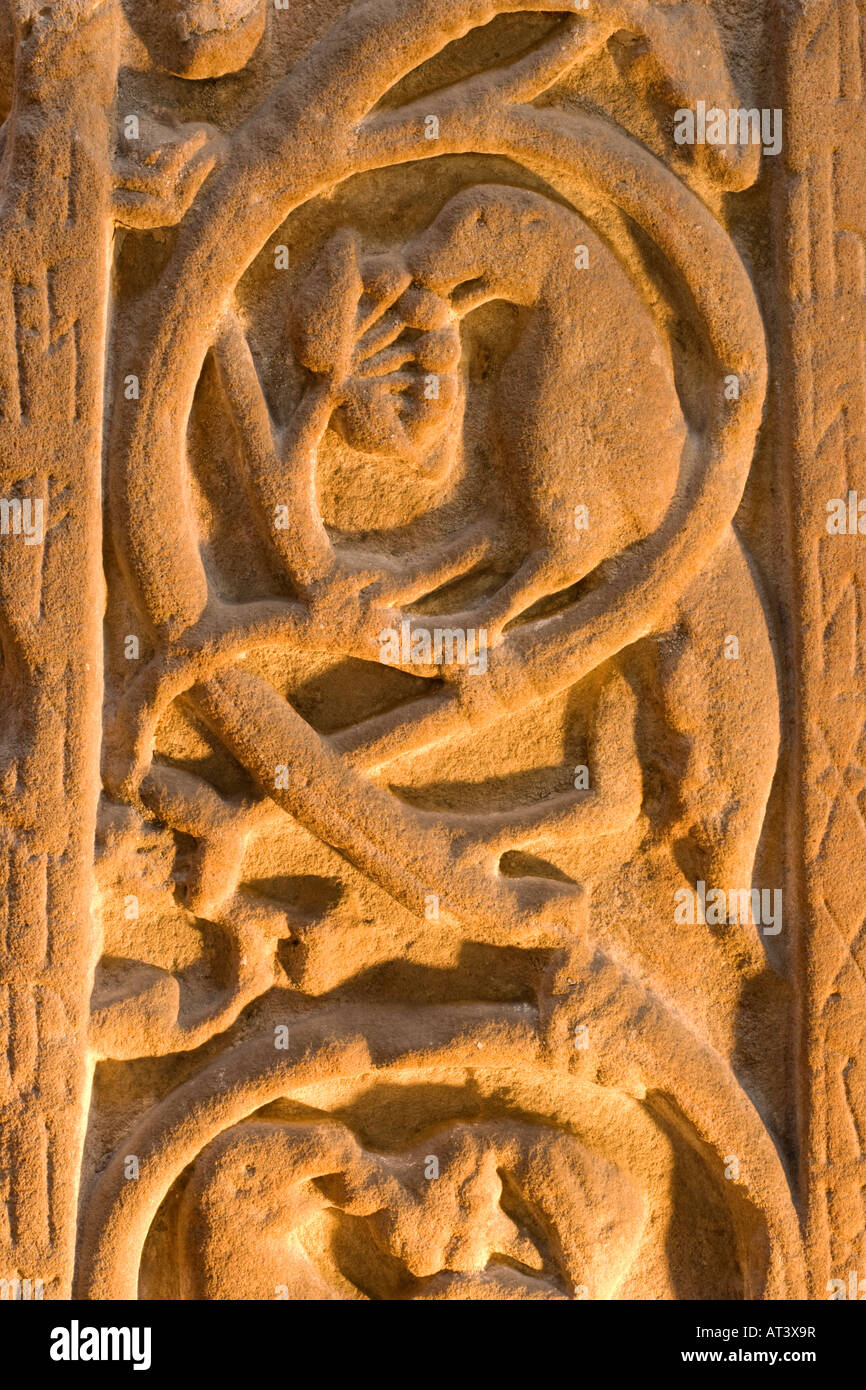 Ruthwell Cross near Annan is a 8th centuary Anglo Saxon cross carved in ...