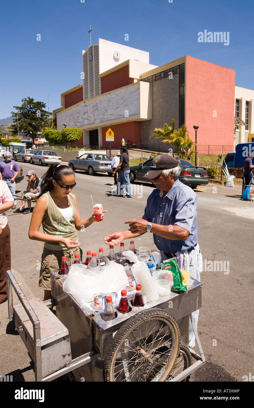 Costa Rica Cartago Parque San Rafael Market woman buying batidos ...