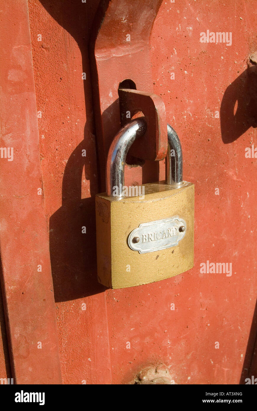 padlock on door Stock Photo - Alamy