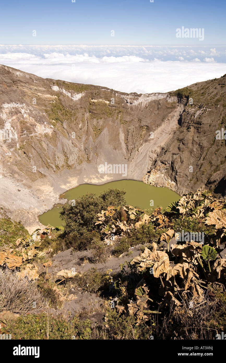 Costa Rica Cartago Volcan Irazu Volcano principal crater and lagoon ...